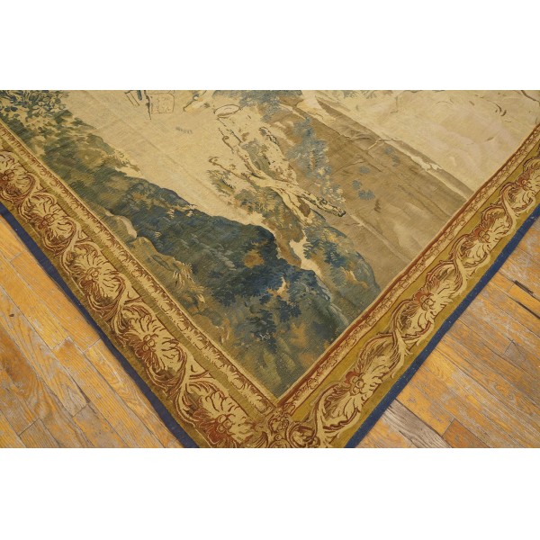 Antique Tapestry Rug - 20947 | European | 10' 6" x 18' | Green, Origin ...
