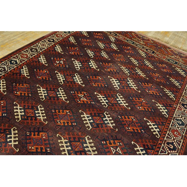 19th Century Russian Yamoud Turkmen Carpet - Antique Rug Studio