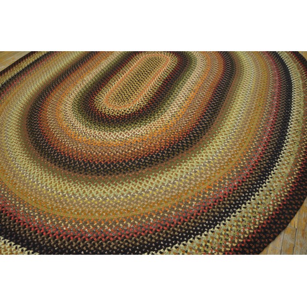 Antique Braided Rug - 25180 | North & South American | 9' 10" x 11' 10 ...