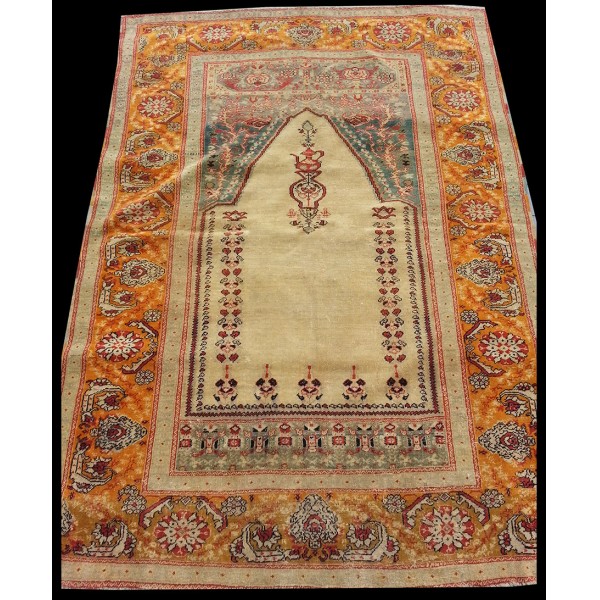 Antique Turkish Rug - 40-2605 | Turkish Village | 4' 6" x 6' 6" | Ivory ...