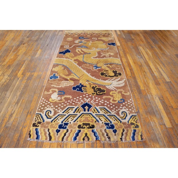 Early 19th Century Chinese Ningxia Pillar Carpet - Antique Rug Studio