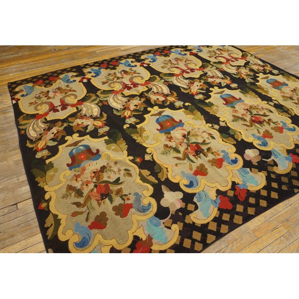 Antique Needlepoint Rug - 6640 | European | 8' 8" x 10' 5" | Ivory ...